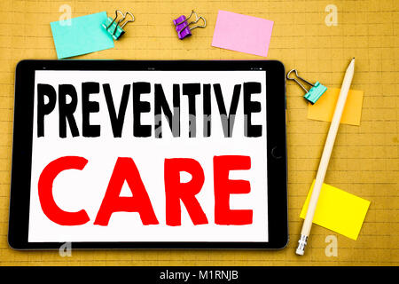 Text showing inspiration Preventive Care. Internet Concept the care you ...