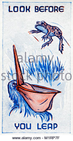 Depiction of the proverb 'Look before you leap', 1674, Mercct well on ...