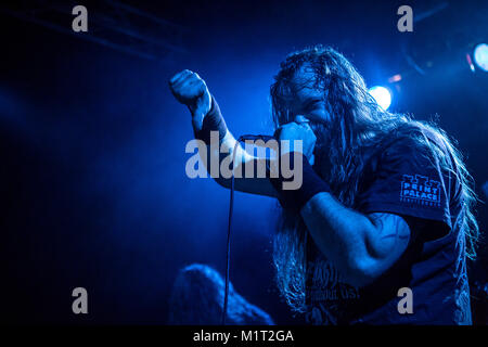 The German death metal band Morgoth performs a live concert at the ...