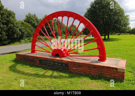 Sharlston Colliery pit wheel, New Sharlston near Wakefield. The wheel ...