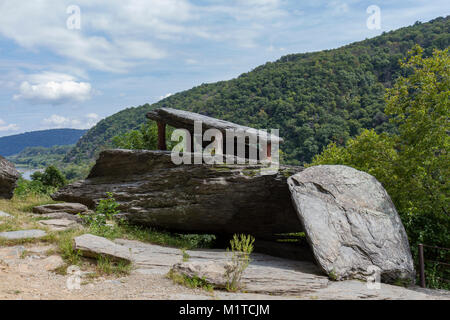 The Jefferson Rock outlook, Harpers Ferry, West Virginia, United States ...