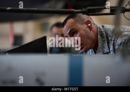 Staff Sgt. Randy Loera, 336th Aircraft Maintenance Unit weapons load ...