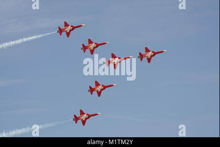 The Patrouille Swiss Display Team fly their Northrop F-5E Tiger II's at ...
