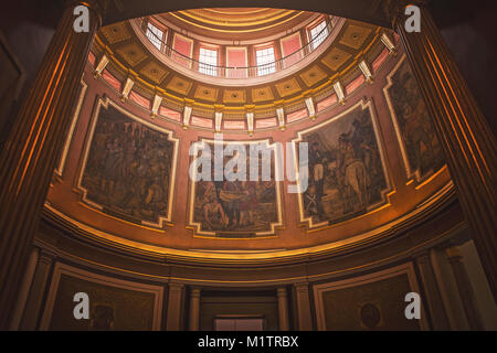 The dome interior of the historic Alabama State Capitol building is ...