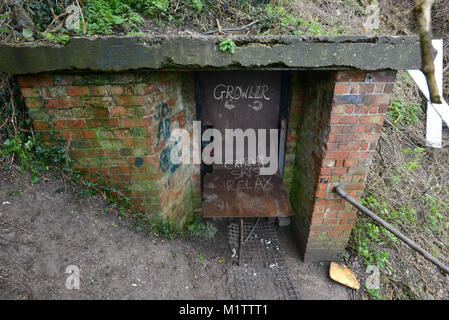 Entrance to former top secret WWII communications bunker, HMS Forward ...