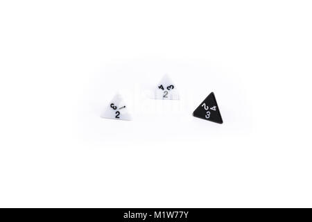 3 d4 dice isolated on white Stock Photo - Alamy