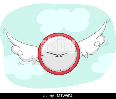 Clock and watch concept with time flying away Stock Photo - Alamy