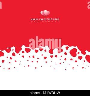 Futuristic Happy Valentines Day greeting card template with glowing low ...