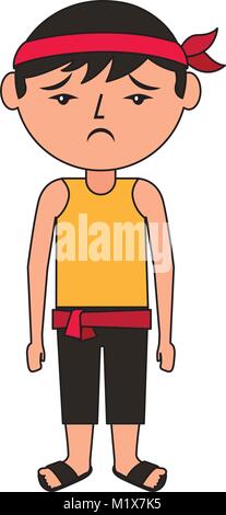 sad cartoon chinese man standing Stock Vector Image & Art - Alamy