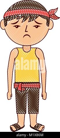 sad cartoon chinese man standing Stock Vector Image & Art - Alamy