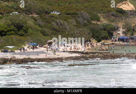 Wide view of Kogel Bay on spring day, Western Cape Province, South ...