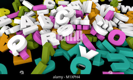 3d letters falling. 3D render Stock Photo - Alamy