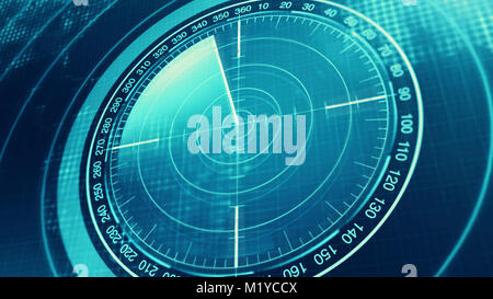 Sonar Screen For Submarines And Ships. Radar Sonar With Object On Map ...