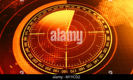 Sonar Screen For Submarines And Ships. Radar Sonar With Object On Map ...