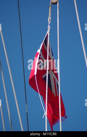 Red ensign or 'red duster' is the flag of the British merchant navy ...