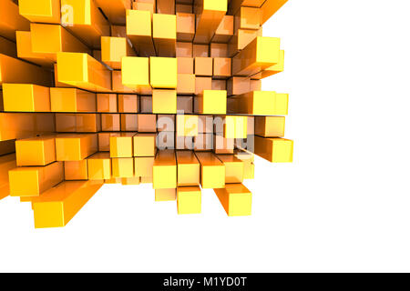 3D Orange Blocks Abstract Background Isolated On White background Stock ...