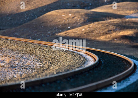 New Rail Tracks in Saskatchewan Canada curve Stock Photo - Alamy