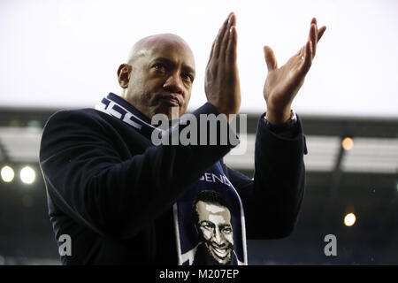 Retired footballer Dion Dublin applauds during a tribute to Cyrille ...