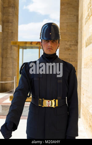 Ankara, Turkey; August 04, 2016: Modern Turkish Soldier standing guard ...