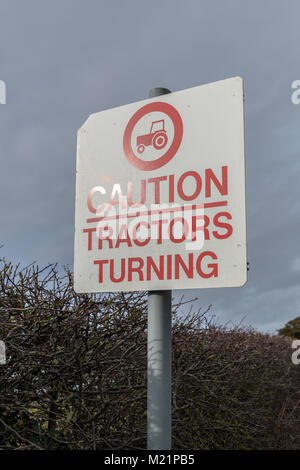farm traffic sign with tractor in the background Stock Photo - Alamy