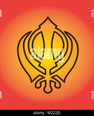 Gold Sikhism religion symbol vector illustration on a white background ...
