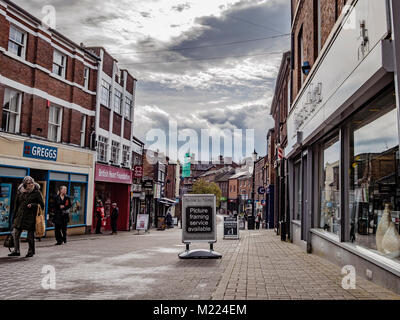 Congleton town centre with shoppers Stock Photo - Alamy