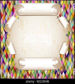 romb background with old paper roll Stock Vector Image & Art - Alamy