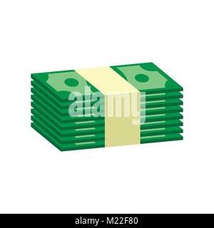 Stacks dollar cash. Vector illustration in flat design on white ...