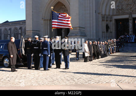 The casket carrying the body of President Gerald R. Ford is prepared ...