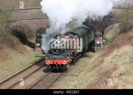 Jubilee Steam Loco 5690 Leander at the Great Central Railway Heritage ...