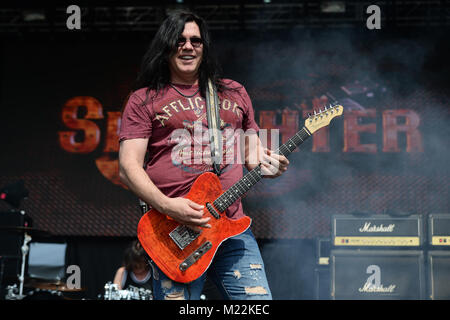 WESTON, FL - APRIL 03: Mark Slaughter of Slaughter performs at Rockfest ...