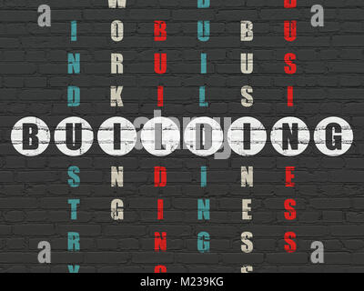 Building construction concept: Building in Crossword Puzzle Stock Photo ...