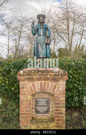 england,hampshire,basingstoke,bronze statue of jane austen by adam roud ...