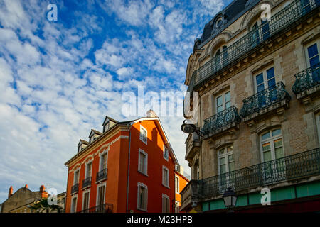 Sunny day in Tarbes, street view, summertime. Eupeptic and optimistic ...