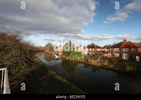 Canal, winter time, Maghull Stock Photo - Alamy