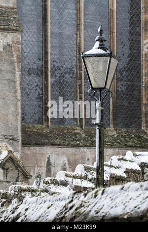 Snow covered lamp post Stock Photo - Alamy