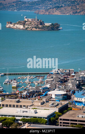 Alcatraz view from Pier 39 Stock Photo - Alamy