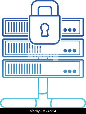 line wifi router technology with padlock security Stock Vector Image ...