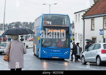Stagecoach double-decker bus, in special livery to mark the centenary ...