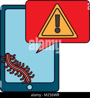 smartphone device message warning worm alert attack Stock Vector Image ...