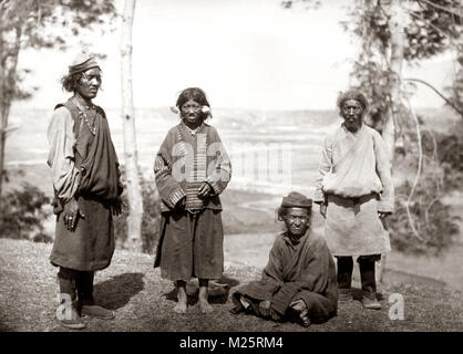 c. 1880s India - group of country people from near Darjeeling, northern ...