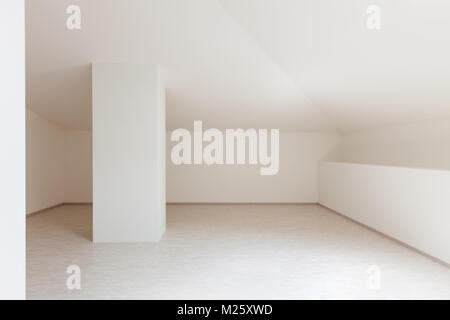 Interior empty loft, wide room, walls white Stock Photo - Alamy