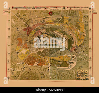 Historical map of Moscow, Russia circa 1739 Stock Photo - Alamy
