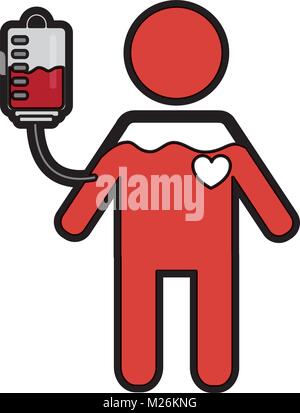 man pictogram full blood bag and heart Stock Vector Image & Art - Alamy
