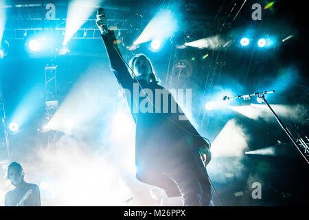 The alternative Danish rock band Mew performs a live concert at the ...