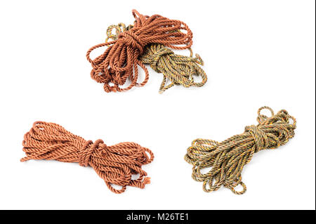 closeup brown polyester rope, Synthetic fibres rope Stock Photo - Alamy