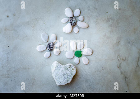 stony flowers made from small pebbles Stock Photo - Alamy