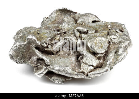 native silver nugget from Liberia isolated on white background Stock ...
