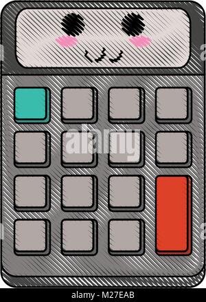 Calculator math device cute kawaii cartoon Stock Vector Image & Art - Alamy