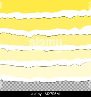 Ripped paper. Cut edges of white paper vector ripped lines realistic ...